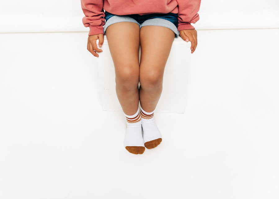 Tan Stripe Socks For Kids | Striped Socks - Rey to Z – Rey To Z
