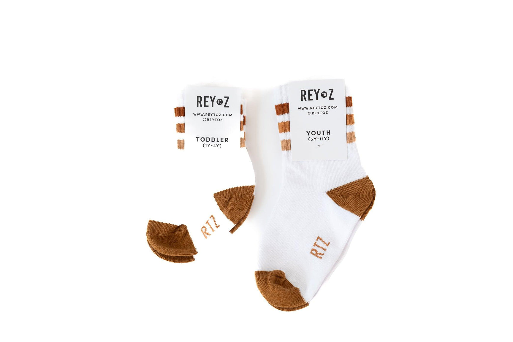 Tan Stripe Socks For Kids | Striped Socks - Rey to Z – Rey To Z