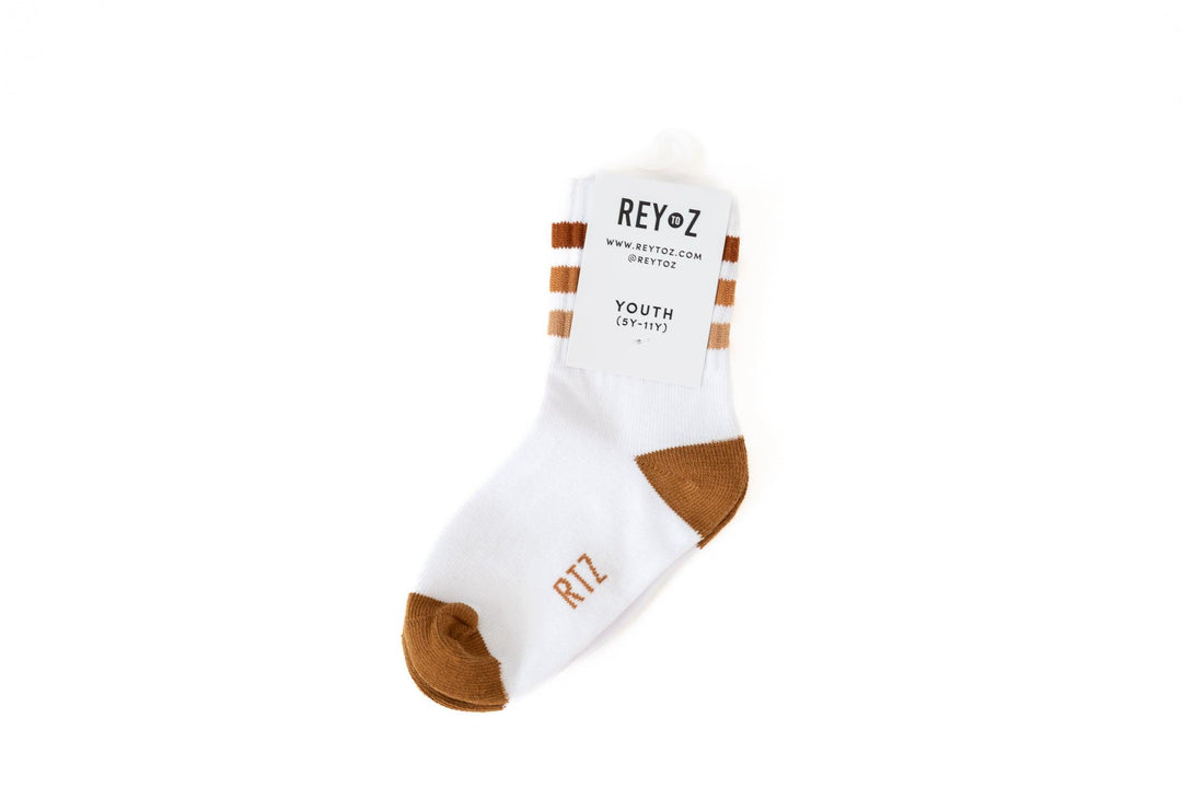 Tan Stripe Socks For Kids | Striped Socks - Rey to Z – Rey To Z