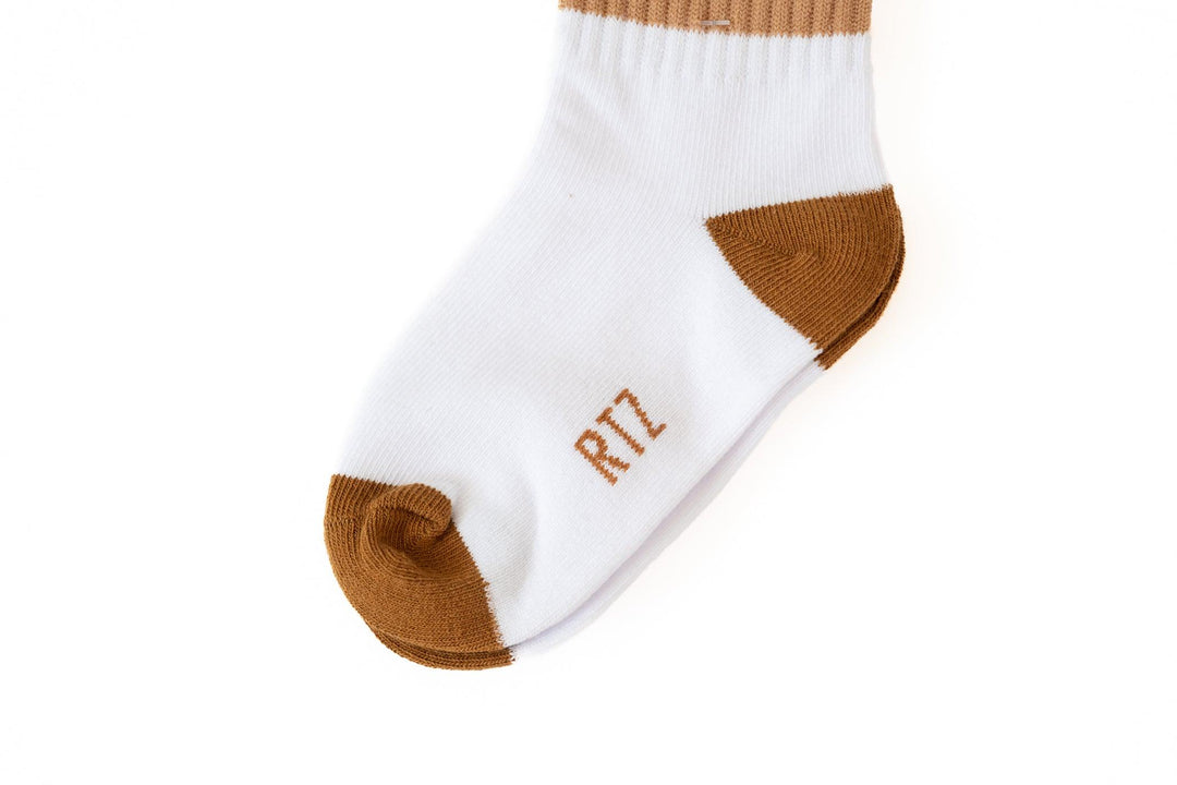 Tan Stripe Socks For Kids | Striped Socks - Rey to Z – Rey To Z
